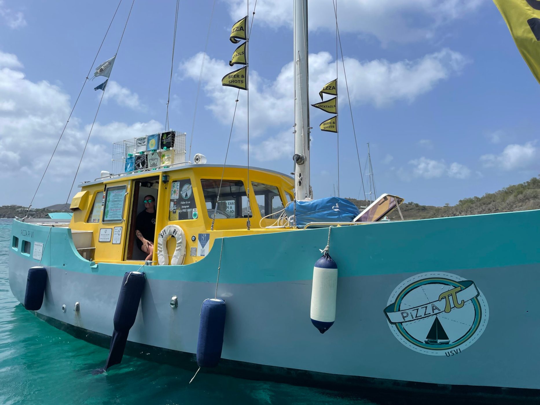 Pizza Pi Pizza Boat, USVI | Sunshine Daydream Boat Charters